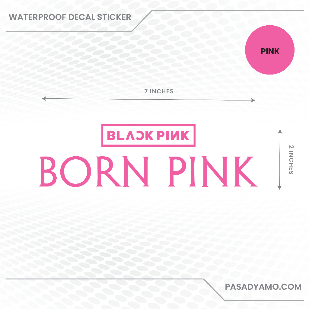Blackpink Born Pink Logo Decal Sticker K-Pop Waterproof for Cars ...