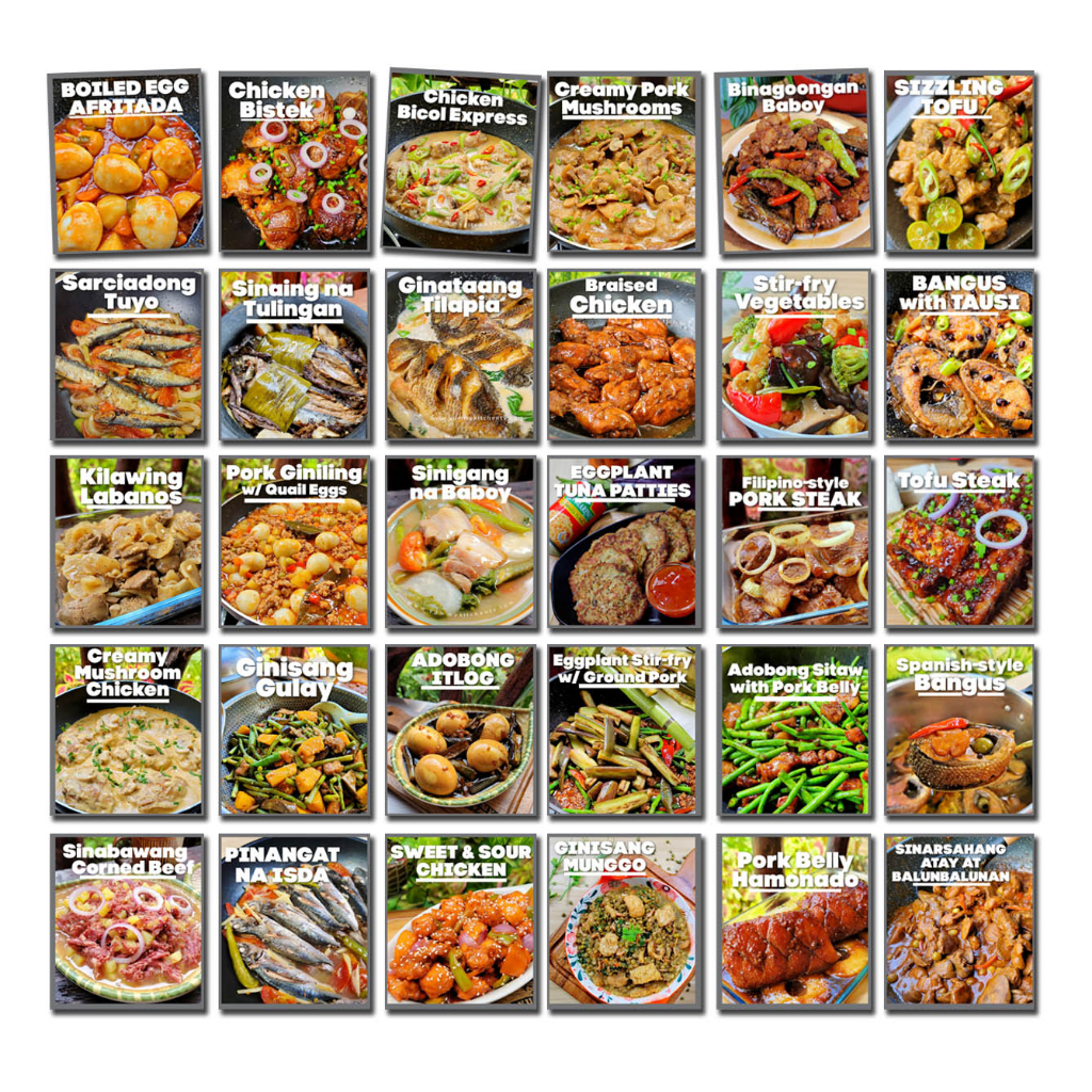 30 pcs Colorful Dish Fridge Ref Magnet Ulam ideas for 30 days | Shopee ...