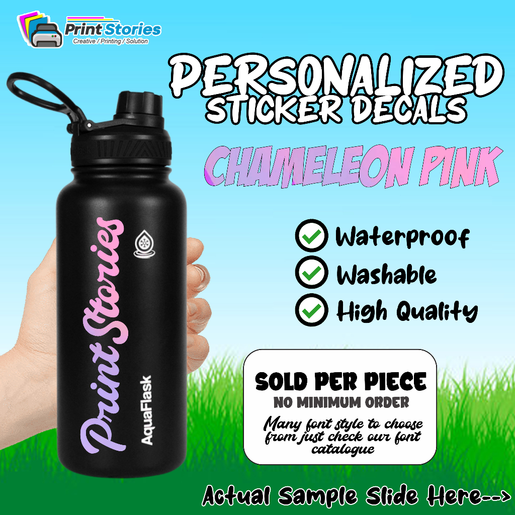 Personalized 1-Text Decal Stickers (Chameleon Pink) , Customized for ...