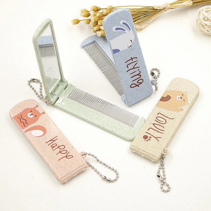 1pc mini Handy Foldable straight Combs with mirror Hair accessories ...