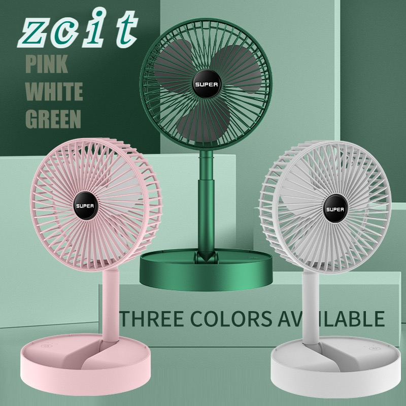 Desk Electric Fan Mini folding fan mute with USB charging retractable 3 ...