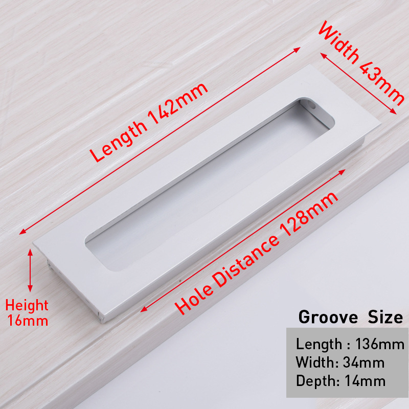 Aluminum Alloy Embed Handles Recessed Flush Handle Hidden Cabinet ...