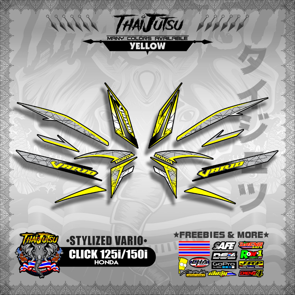 HONDA CLICK 125i / 150i V2 DECALS ( STYLIZED VARIO )【ThaijutsuStickers ...
