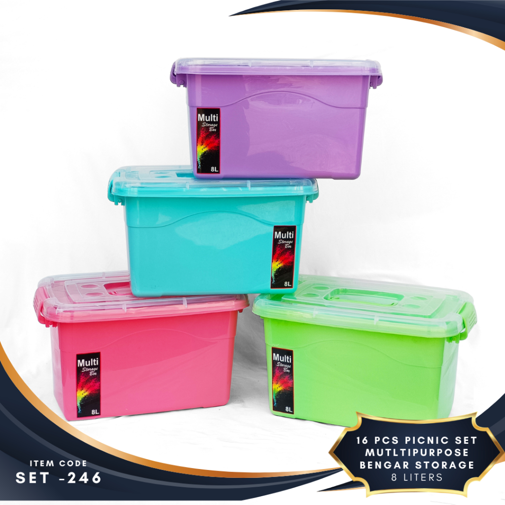 21in1/16in1 Set, Picnic Set, 8L Storage Box Multipurpose Food Storage ...