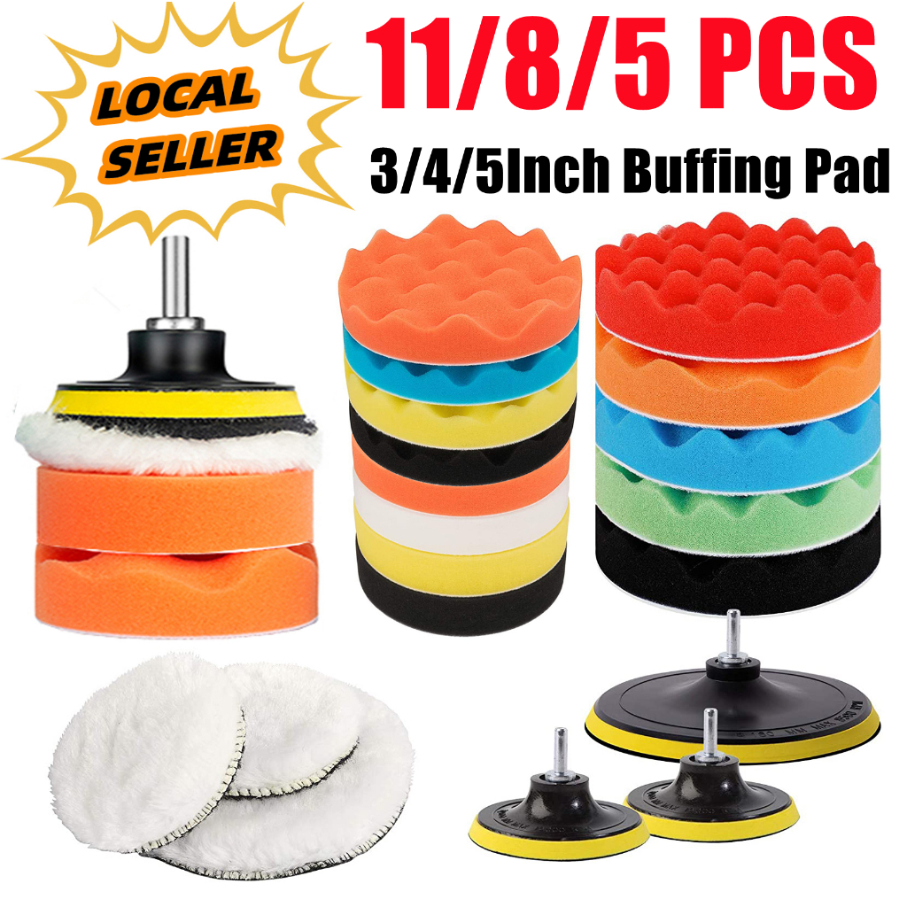 11/8/5PCS Buffing Waxing Polishing Sponge Pads Kit Set For Car Polisher ...