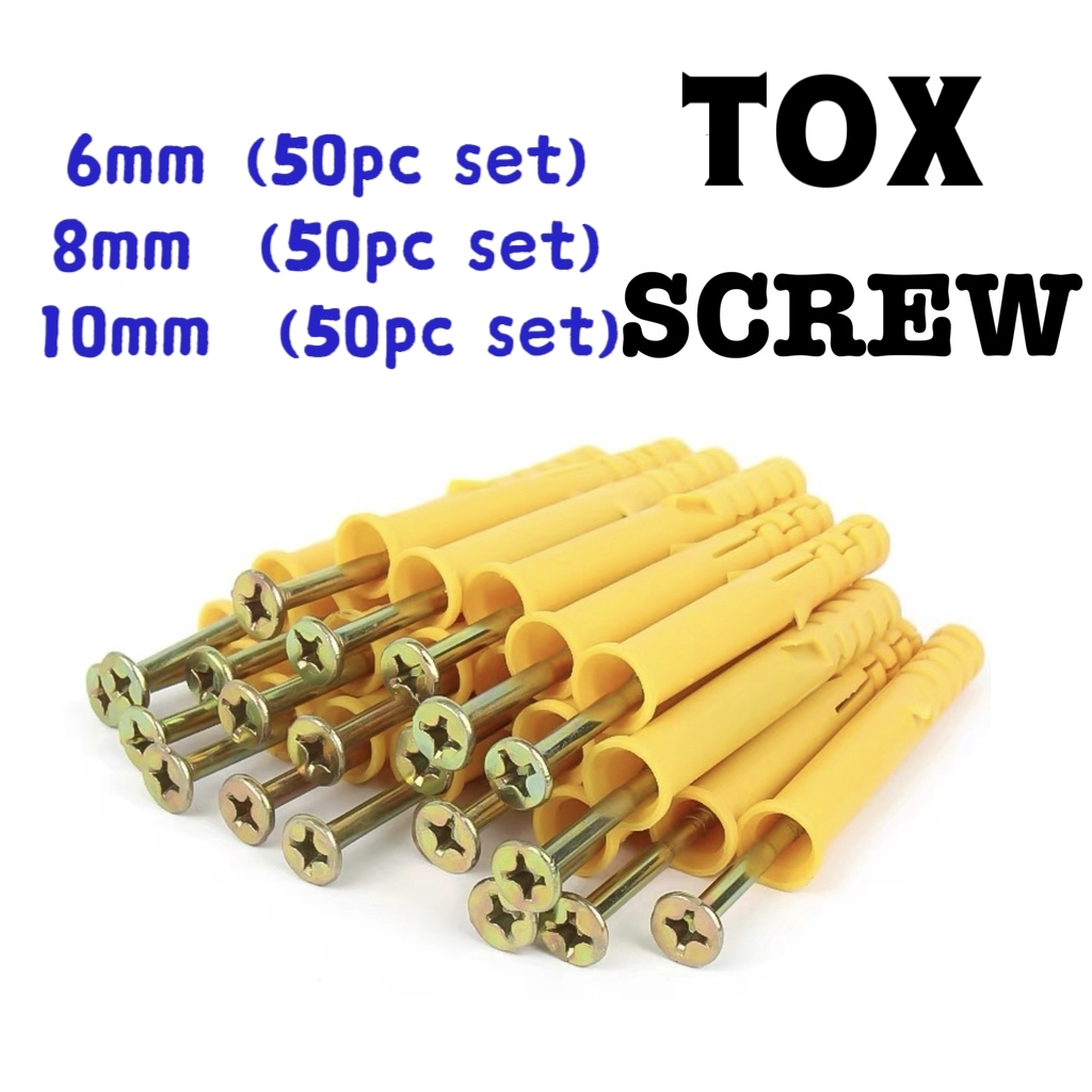 1SET/PACK Tox With screw size:(6#50set,8#50set,10#50set) | Shopee ...