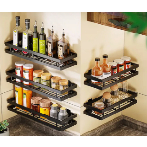 Metal Space Saving Shelf Kitchen Organizer Wall Mounted Basket Hanging ...