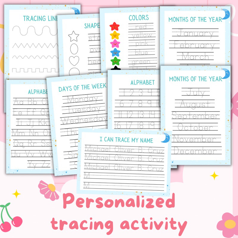Personalize tracing activity practice writing for kids laminated ...
