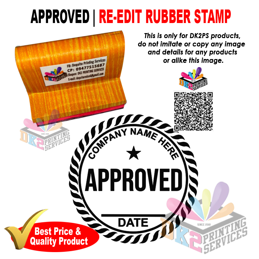 Approved with Company Name | Re-edit Customized Rubber Stamp | Shopee ...