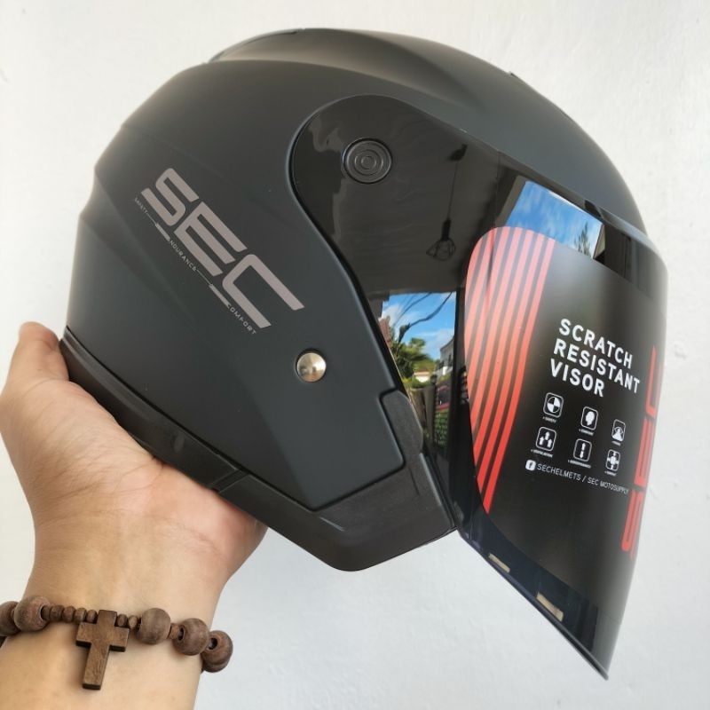 sec windy matt black half face | Shopee Philippines