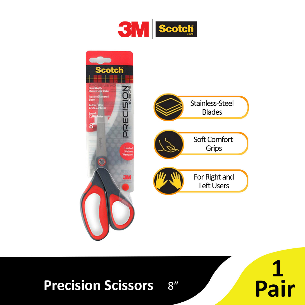 3M Scotch Precision Scissors 1448, 8in [MS1448] | Shopee Philippines