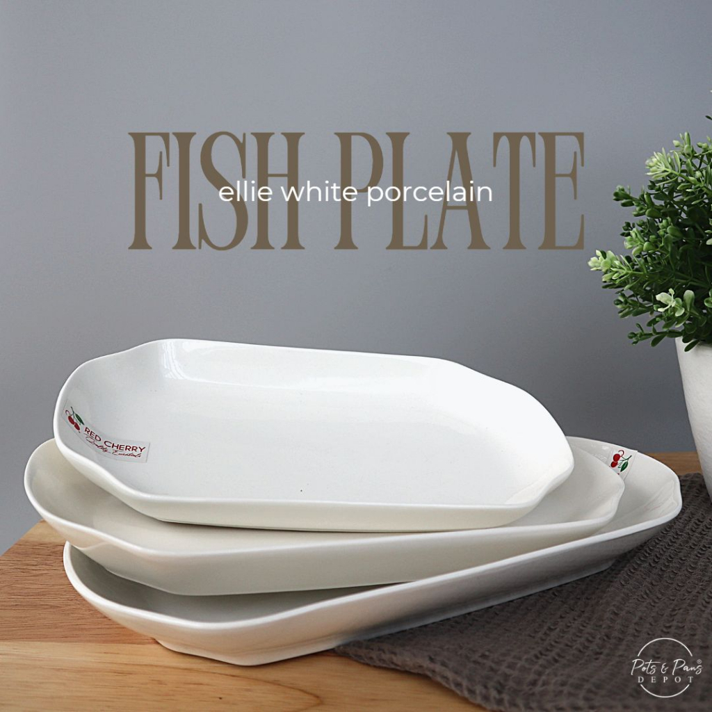Ellie White Porcelain Fish Plate | Shopee Philippines