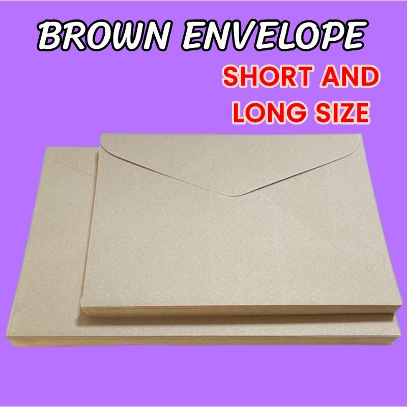 Brown Envelope Short and Long Size (Sold by 10's) | Shopee Philippines