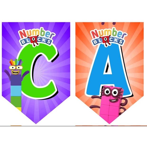 PERSONALIZE BANNERS NUMBER BLOCKS THEME , Party, Name Banner, Happy ...