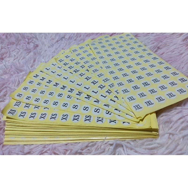 SIZE TAG/LABEL STICKER PER SHEET(72stickers) | Shopee Philippines