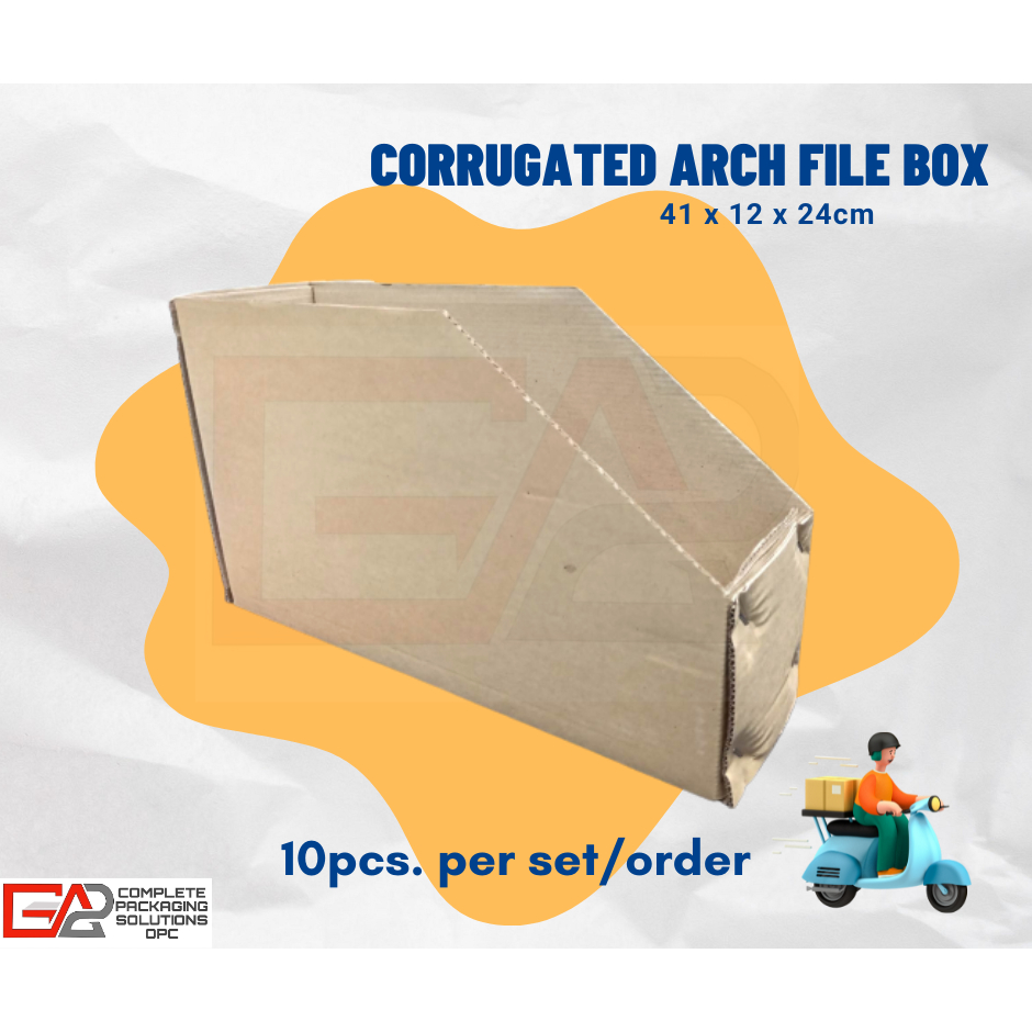 Corrugated Arch File Box (41x12x24cm) 10pcs set/order WAREHOUSE FACTORY ...