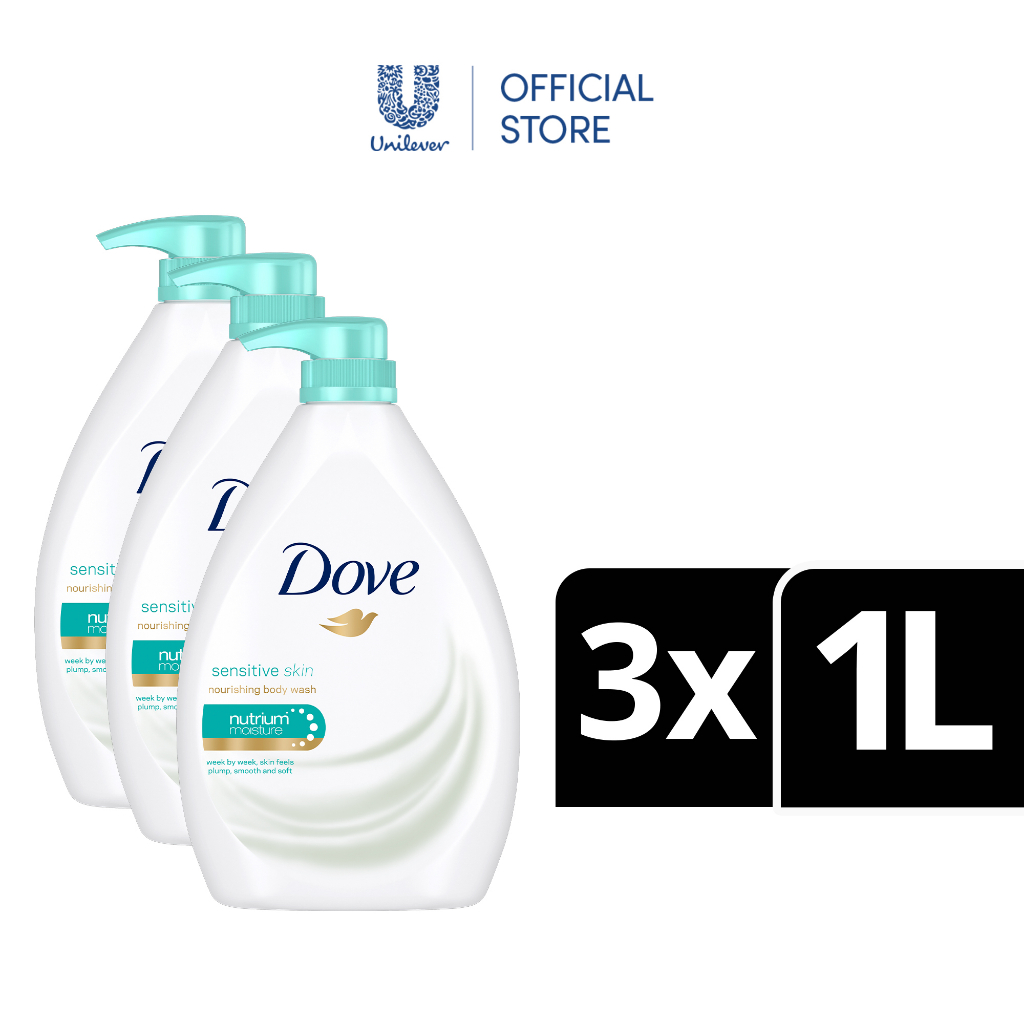 Dove Body Wash Sensitive Skin 1L x3 | Shopee Philippines