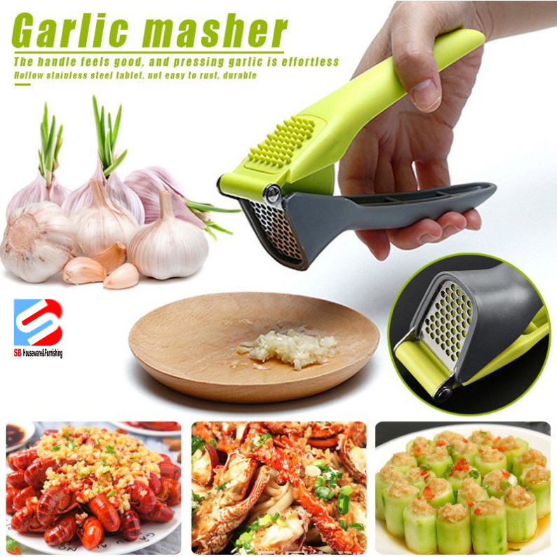 Manual Stainless Steel Garlic Press / Ginger Garlic Squeezer ...