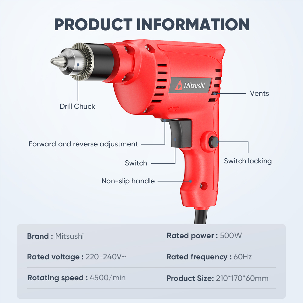 Mitsushi Electric Drill Angle Grinder Hand Drill Grinder Set Power Tool ...