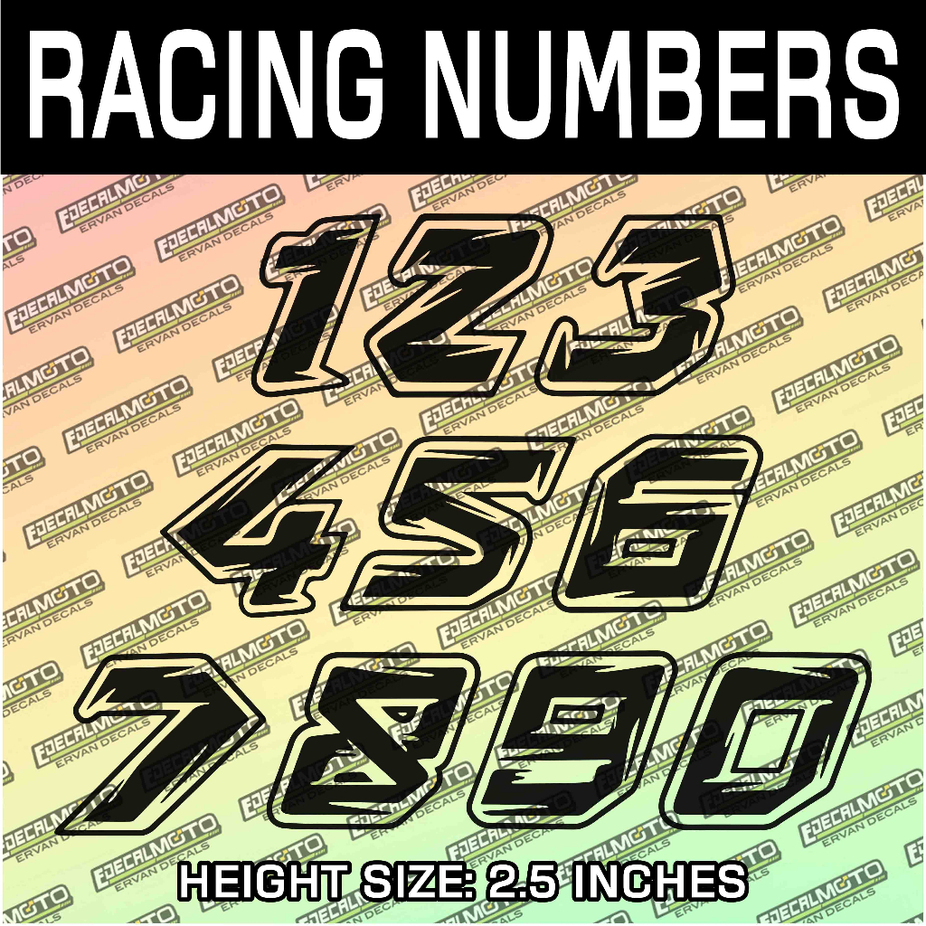 RACING NUMBERS VINYL DECALS STICKER | Shopee Philippines