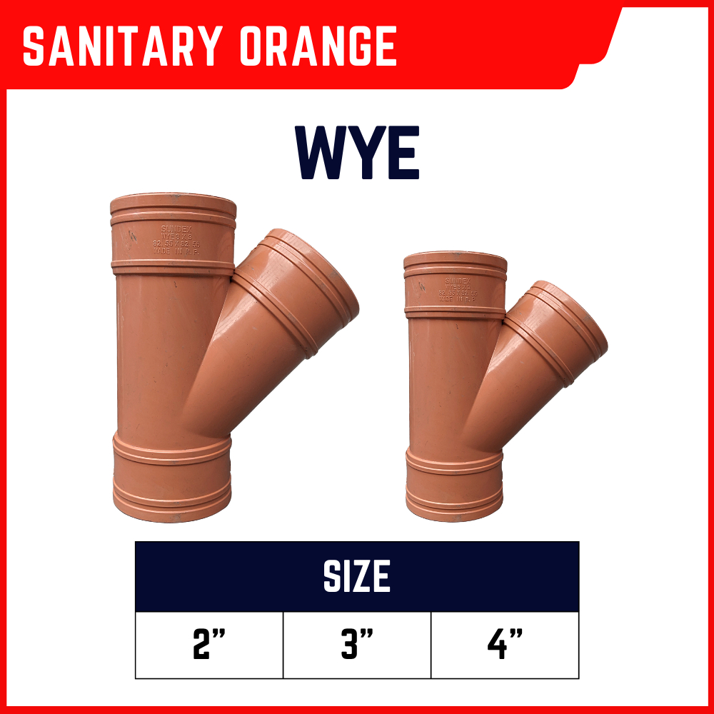 Sanitary Orange Wye Available Size (2", 3" and 4") PVC Fittings Sold ...
