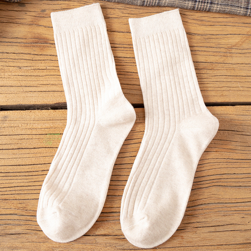 1/3PC Socks classic saushes strip middle tube men's socks wild solid ...