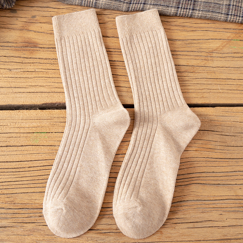Men's Socks classic saushes strip middle tube men's socks wild solid ...