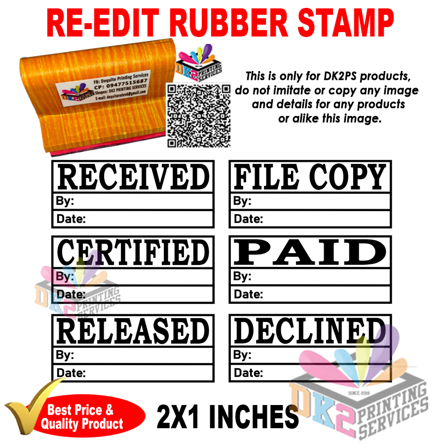 CUSTOMIZED RUBBER STAMP BY YOUR CHOICE ASSORTED | Shopee Philippines