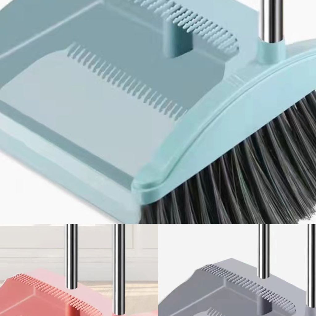 LEDSTAR Household Floor Cleaning Set Foldable Broom Dustpan Set Rotating Broom With Dustpan ...