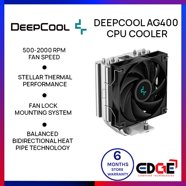 EDGE | DEEPCOOL AG400 Plus CPU Cooler, Single Fan, 4 pin connector ...