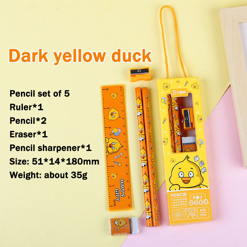 5 in 1 Study Set Student Gift Portable Stationery Set Gift Box | Shopee ...