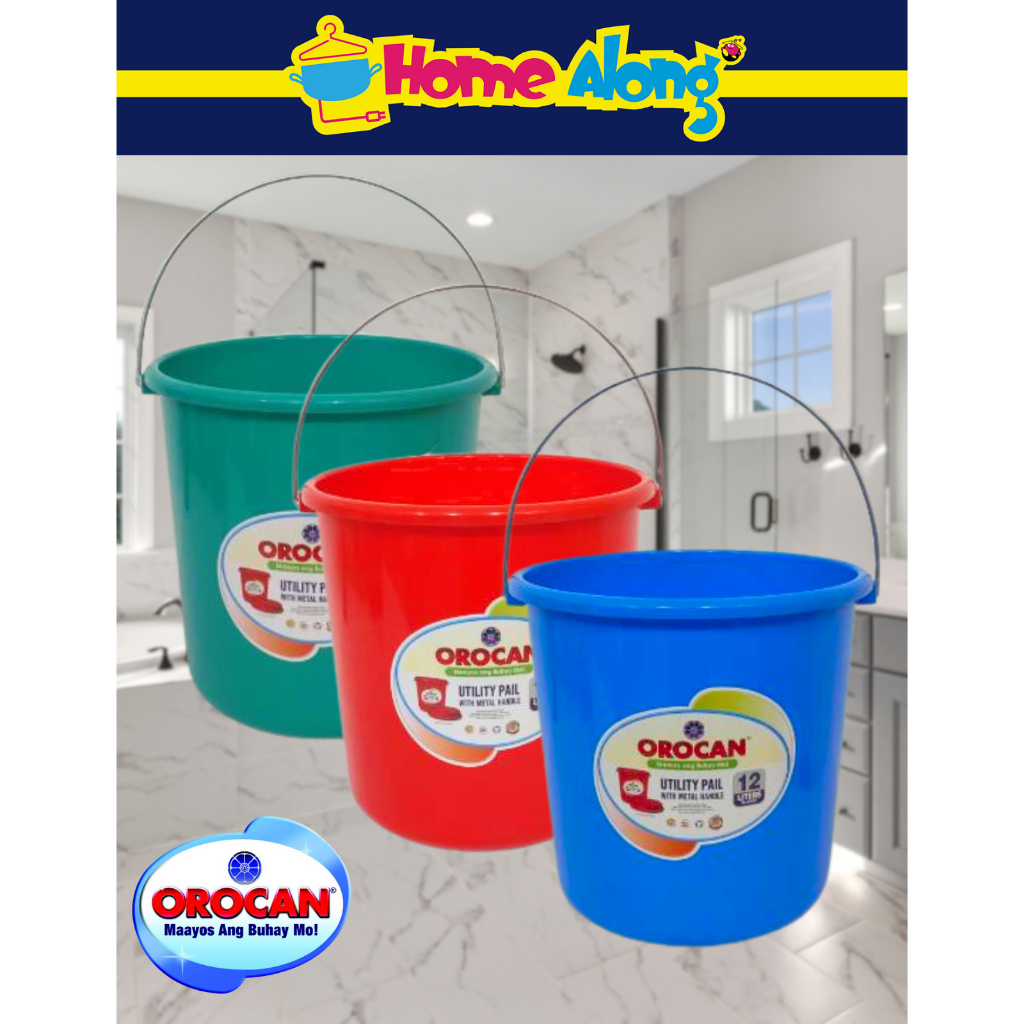 Orocan 12 Liters Utility Pail with Metal Handle - Random Color | Shopee ...