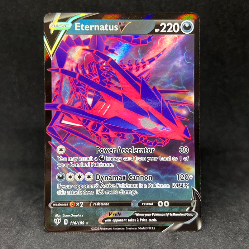 Pokemon TCG Eternatus V Ultra Rare 116/189 2020 Sword & Shield Darkness ...