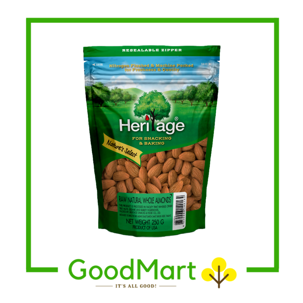 Heritage Natural Whole Almonds 250g | Shopee Philippines