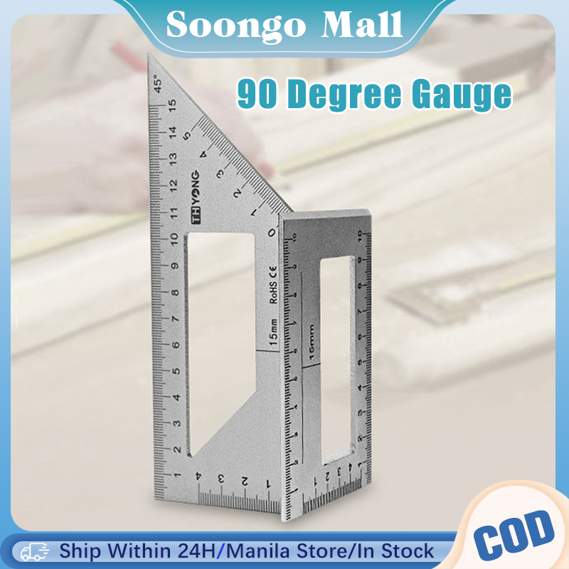 Aluminum Alloy Woodworking Square Size Measure Ruler Mitre Angle ...