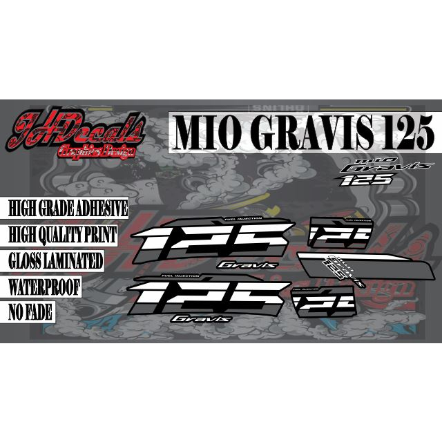 Yamaha Mio Gravis 125 Decals Set | Shopee Philippines