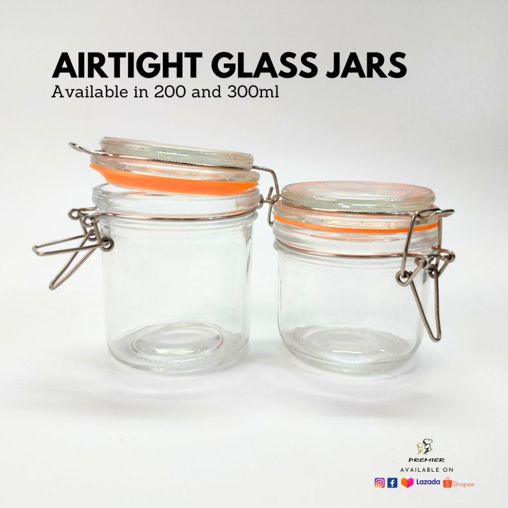 Small Glass Jars with Clip Lid & Silicone Seal – 200ml & 300ml for ...