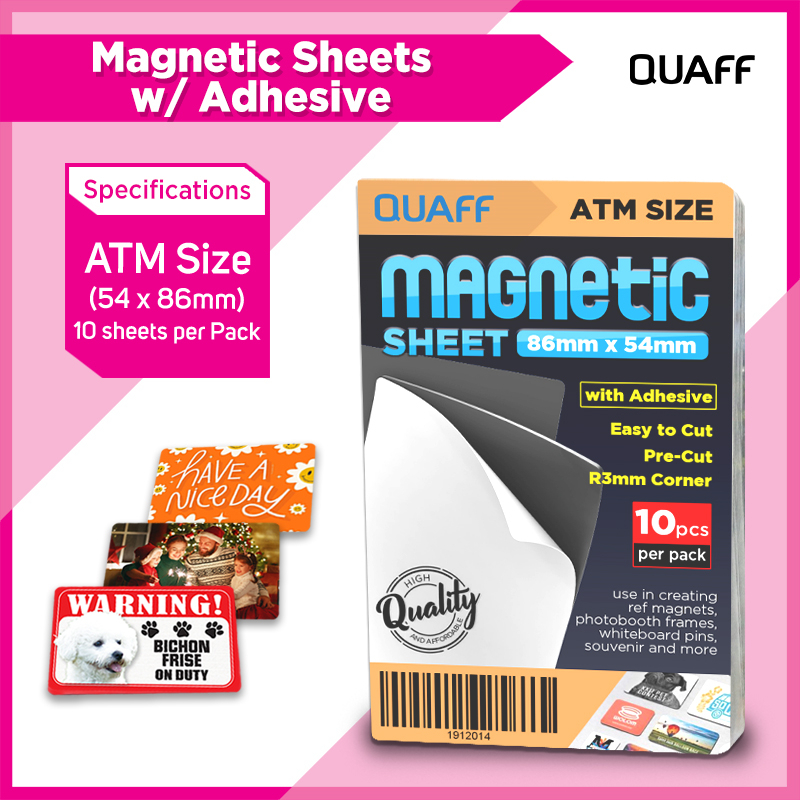 QUAFF Magnetic Sheet with or without adhesive ATM size 86x54mm (10sheets) | Shopee Philippines