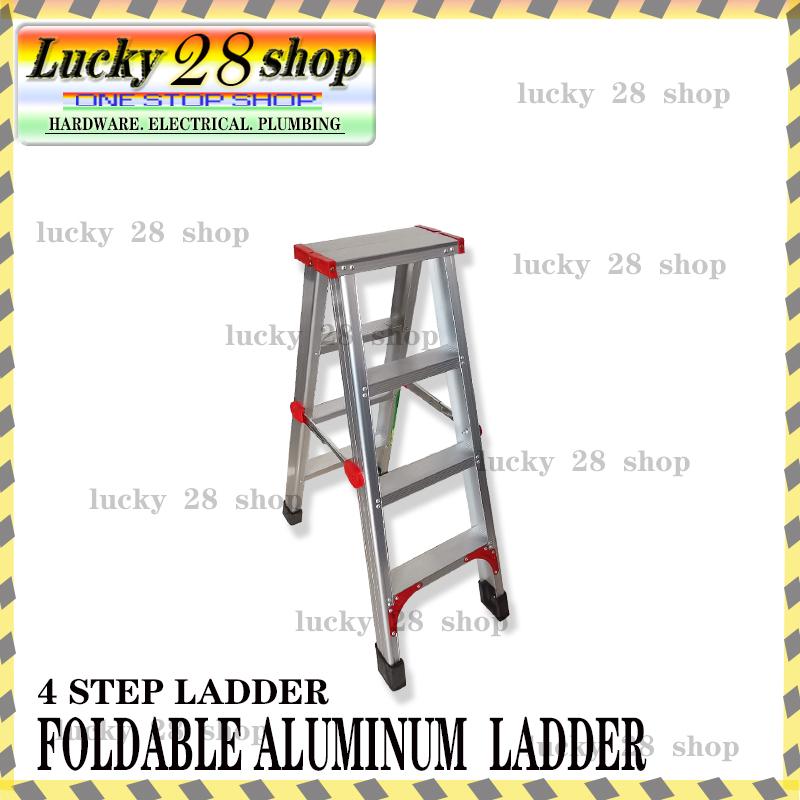 GOLDEN DRAGON A TYPE FOLDABLE ALUMINUM LADDER ( 4 STEPS ) | Shopee ...