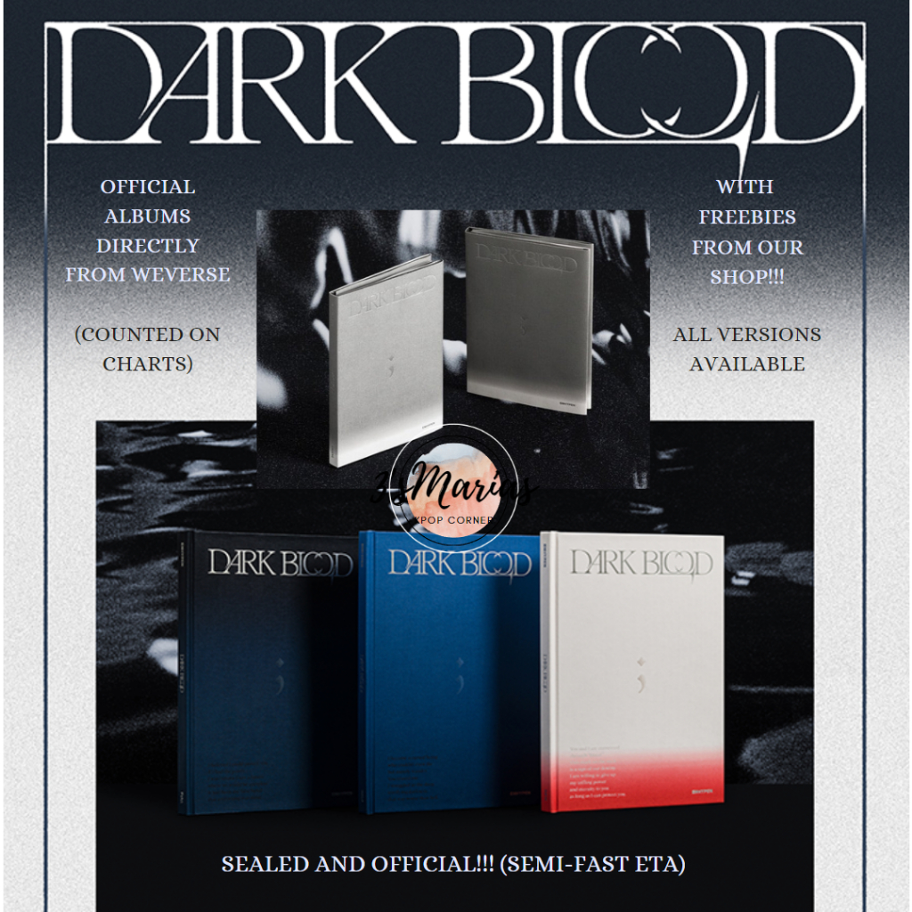 ENHYPEN DARK BLOOD MINI ALBUM (NEW, FULL, HALF ver.) (ENGENE ver ...