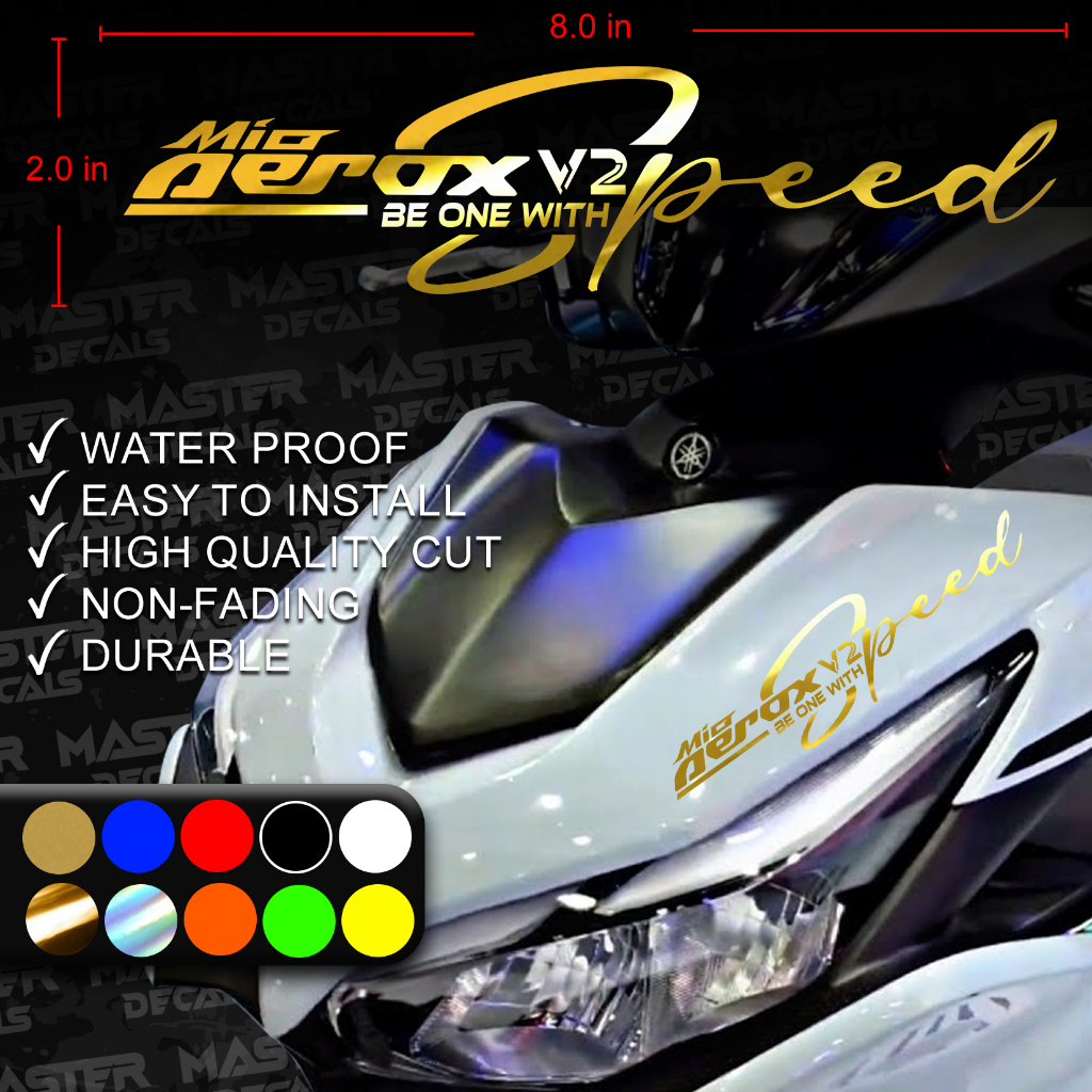 Mio Aerox V2 Be One With Speed Cut Out Sticker Waterproof High Quality ...