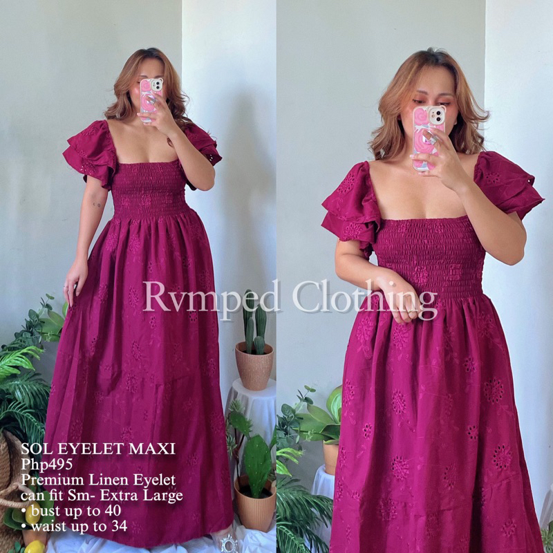 RVMPED Sol EYELET Maxi Dress | Shopee Philippines