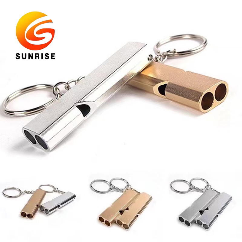Aluminum alloy dual frequency survival whistle dual tube outdoor ...