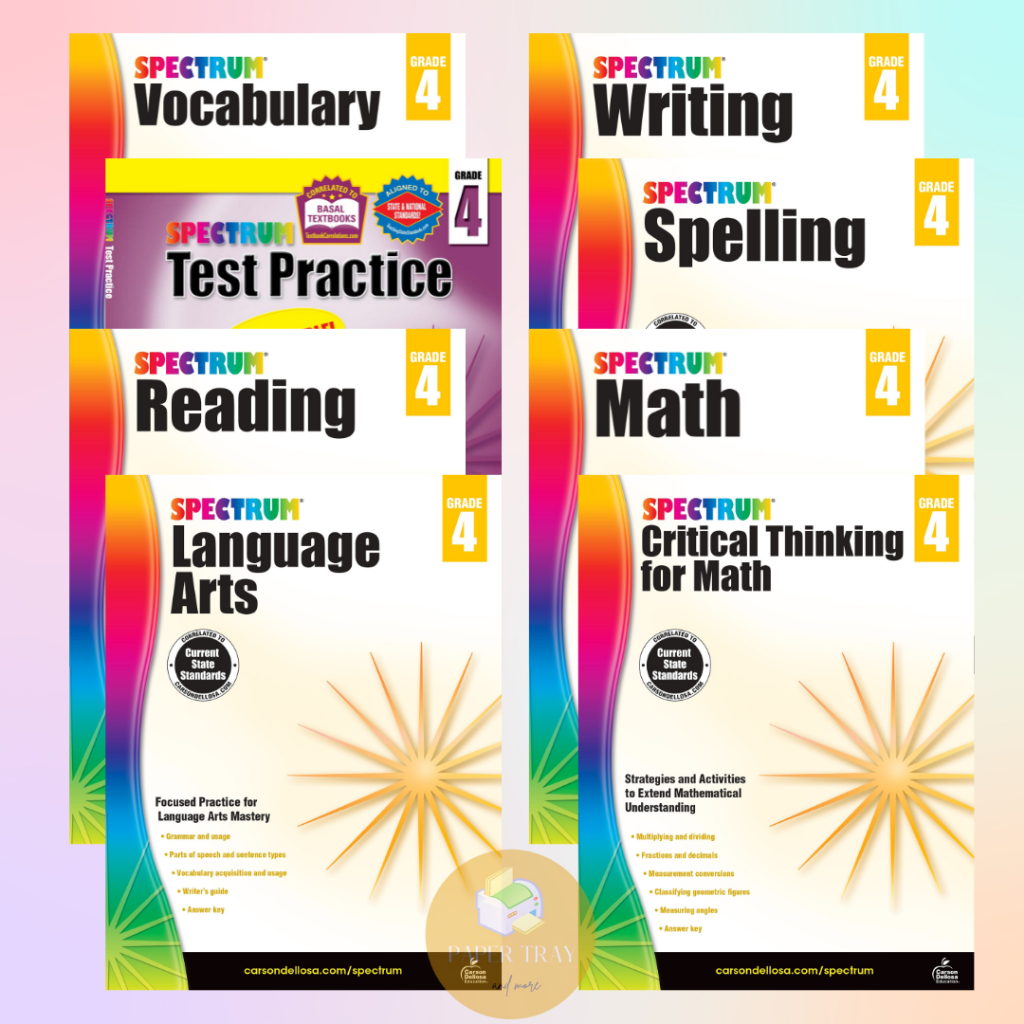 GRADE 4 Spectrum Workbooks (Review, Exercises and Answer Key) | Shopee ...
