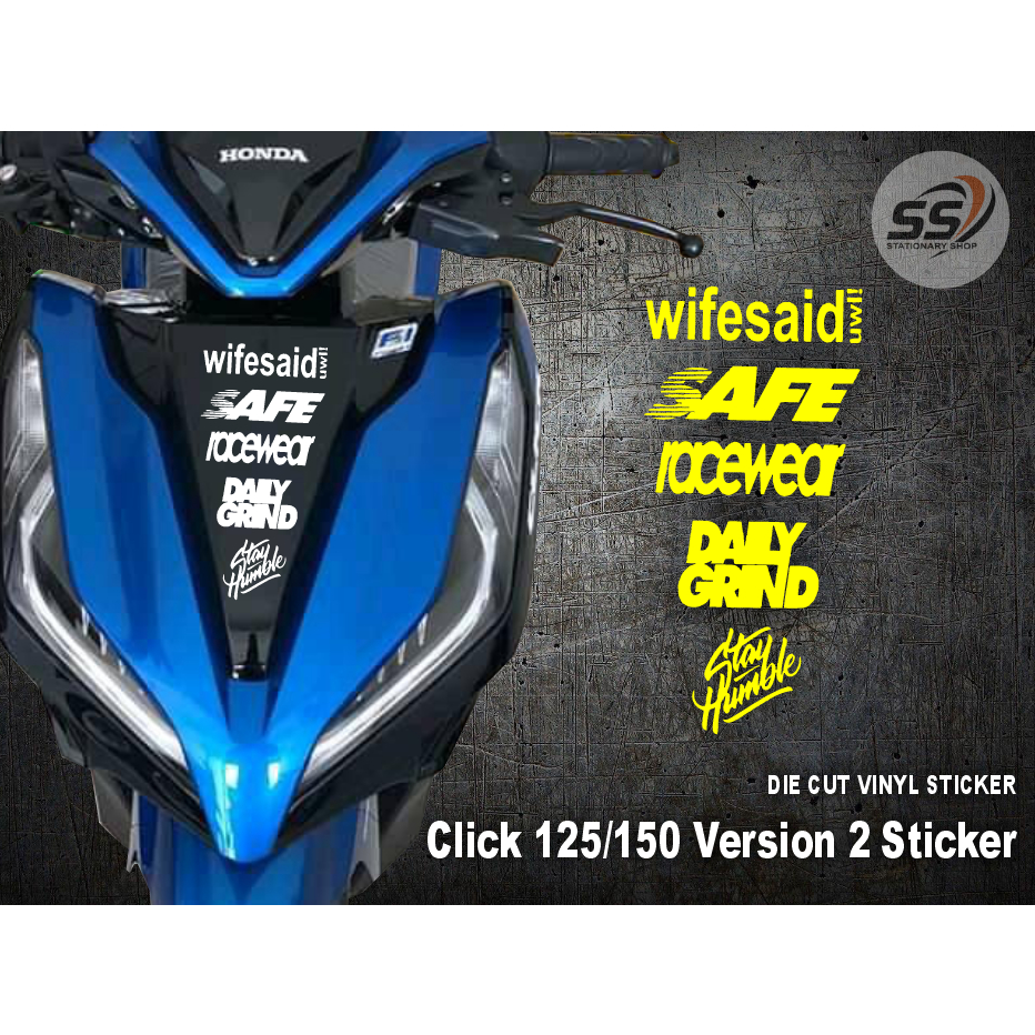 Honda Click 125 and 150 Sticker - Click version 2, V Fairings Sticker ...