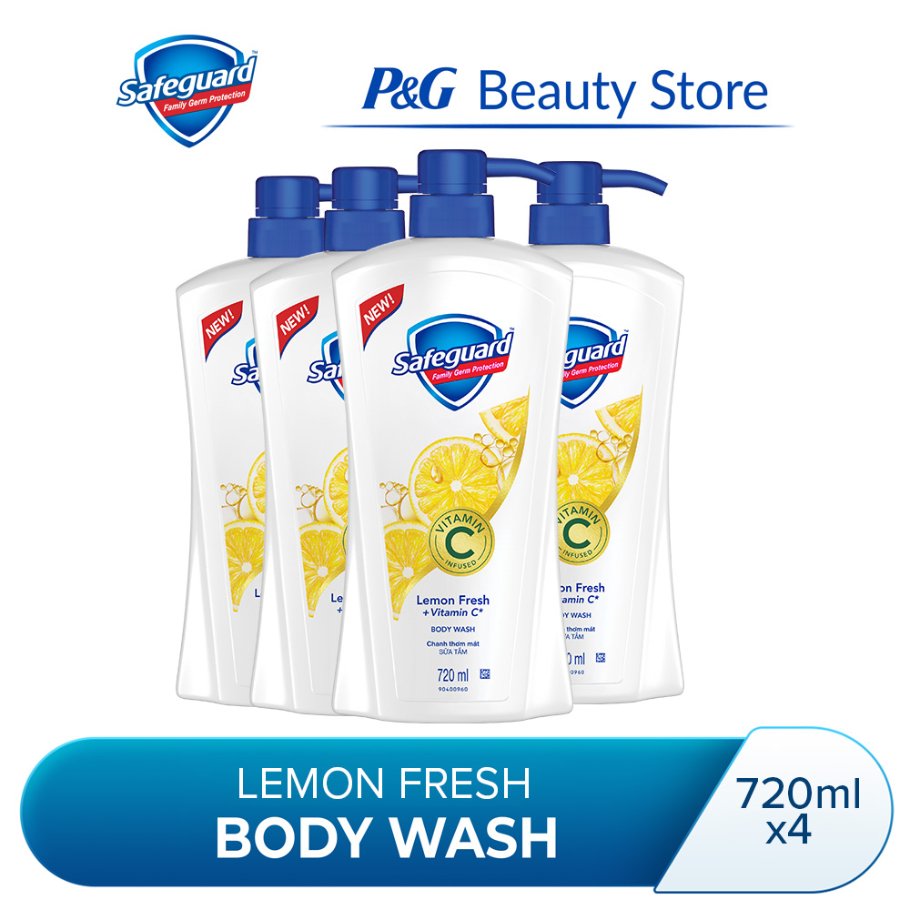 Safeguard Antibacterial Soap Body Wash Lemon Fresh With Vitamin C