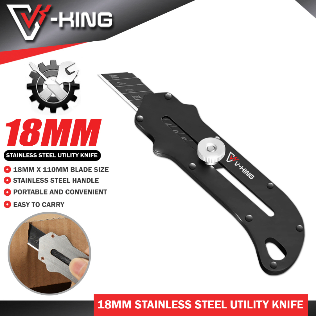 18mm Stainless Steel Utility Knife Snap Off Sk5 Blade Retractable