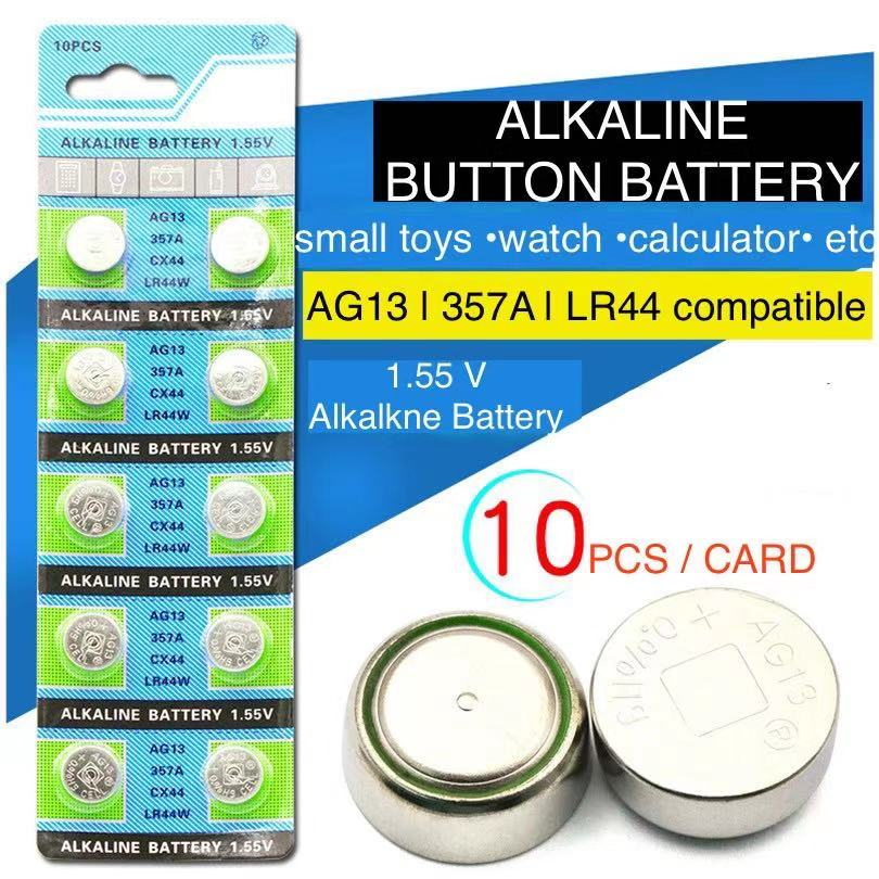 1.55V AG13 LR44 357A Button Battery Alkaline Battery for Watch Toys ...