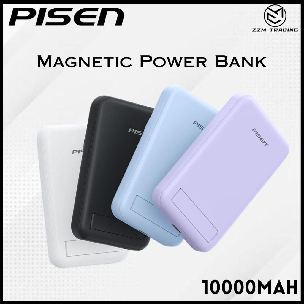 Pisen Power Bank 10000mAh Large Capacity Magnetic Power Bank | Shopee ...
