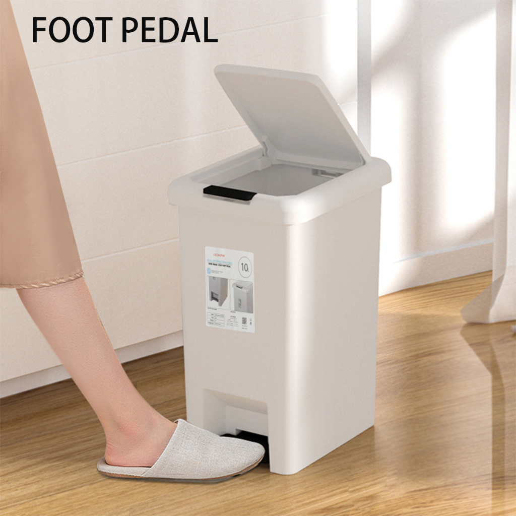 Two Way Opening Trash Bin Foot Pedal Press Lid Multipurpose Recycling ...